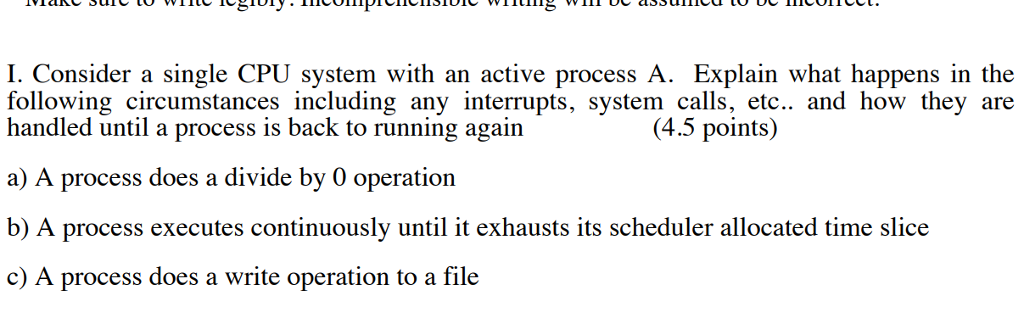 Solved I Consider A Single Cpu System With An Active