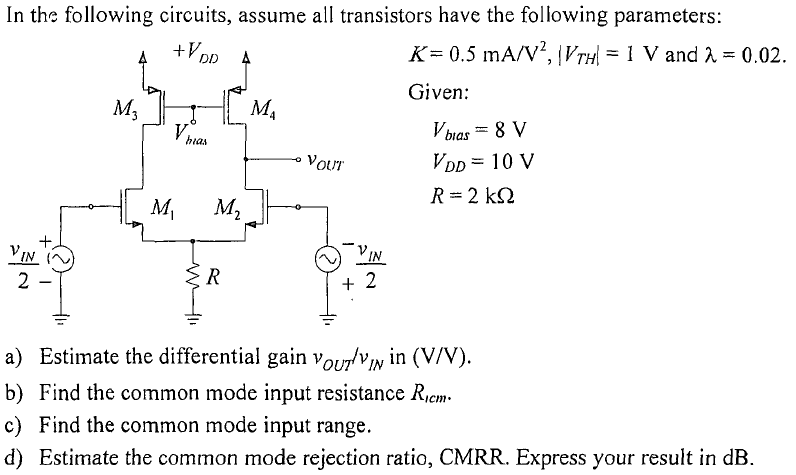 Solved In the following circuits, assume all transistors | Chegg.com