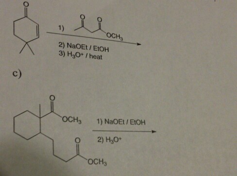 Solved OCH3 2) NaOEt EtOH 3) H30* I heat 1) NaOEt EtOH 2) | Chegg.com
