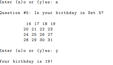 Solved Guessing Birthdays. Write a program (called q3.py) | Chegg.com
