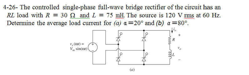 Solved The controlled single-phase full-wave bridge | Chegg.com