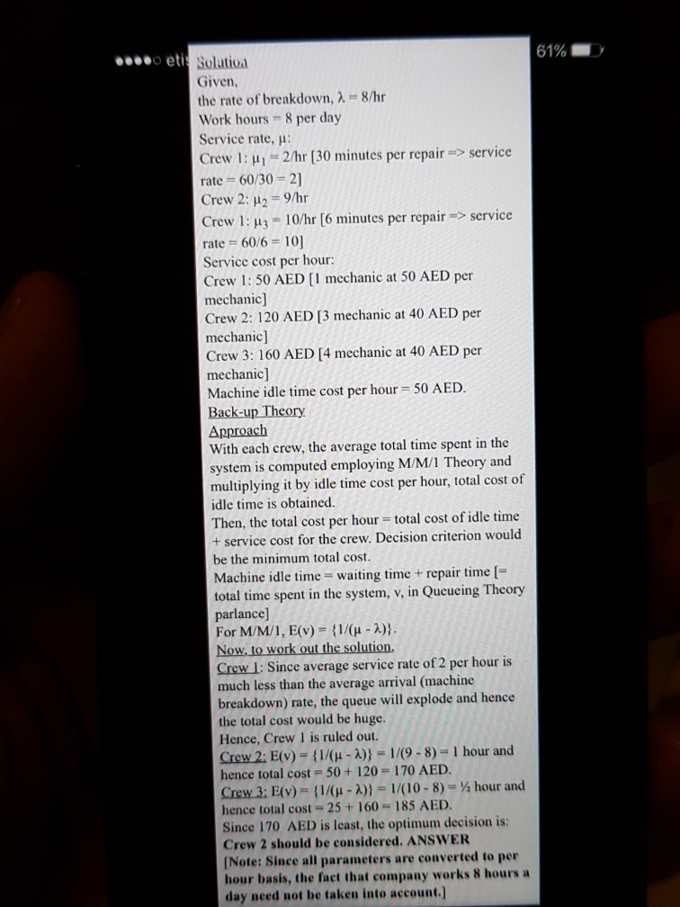 Solved Problem 1: In a factory, the machines breakdown on an | Chegg.com