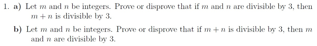 Solved Let m and n be integers. Prove or disprove that if m | Chegg.com