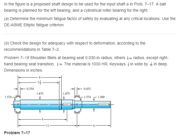 Solved n the figure is a proposed shaft design to be used | Chegg.com