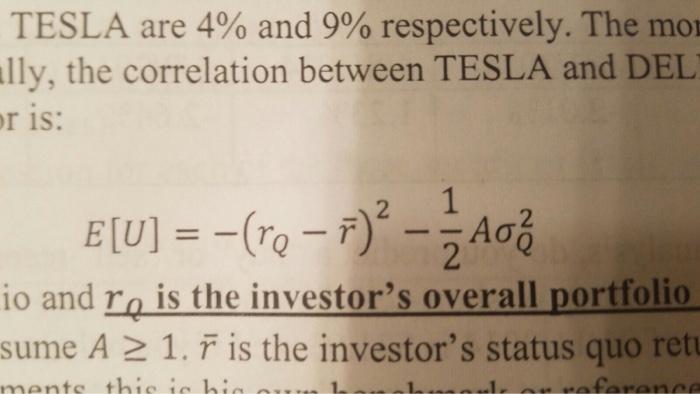 Solved Rq = RF + y(Rr - RF)sigma squared = (y^2)(sigma r | Chegg.com
