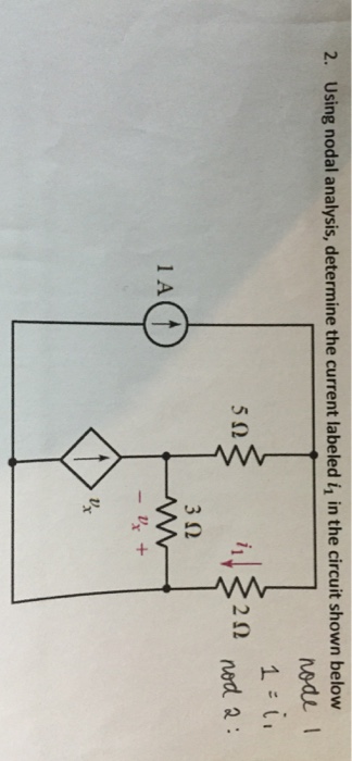 Solved Using nodal analysis, determine the current labeled | Chegg.com Solved Using nodal analysis, determine the current labeled | Chegg.com