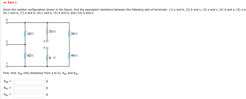 Solved Part 1 Given the resistor configuration shown in | Chegg.com