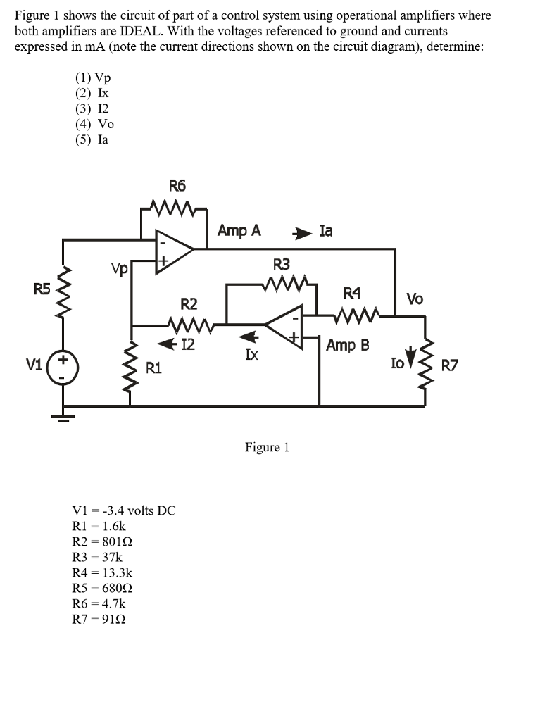 Solved Figure 1 shows the circuit of part of a control | Chegg.com