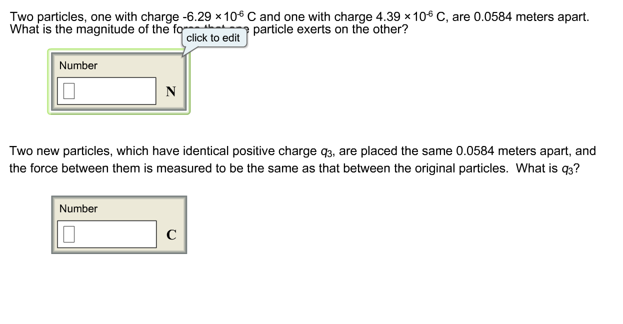 Solved Two particles, one with charge -6.29 Times 10^-6 C | Chegg.com