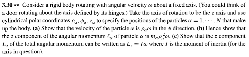 Solved 3.30+* Consider a rigid body rotating with angular | Chegg.com