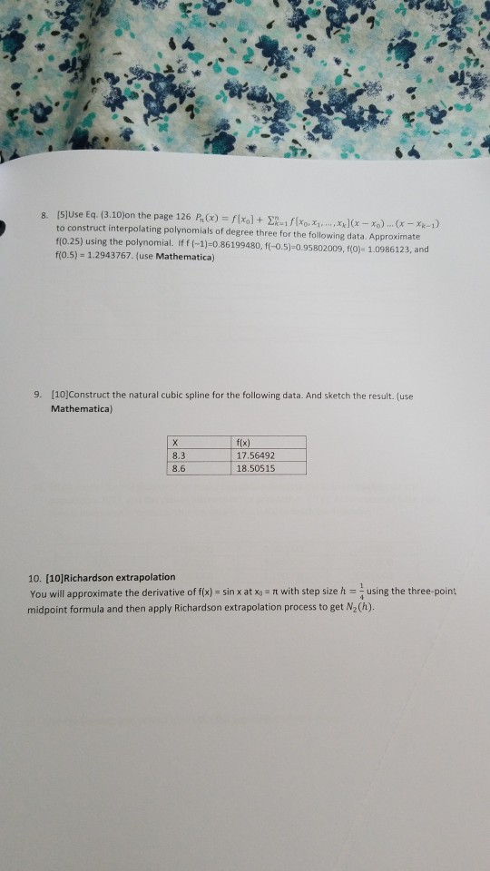 Solved w. to construct interpolating polynomials of degree | Chegg.com