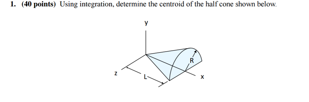 Solved Using integration, determine the centroid of the half | Chegg.com