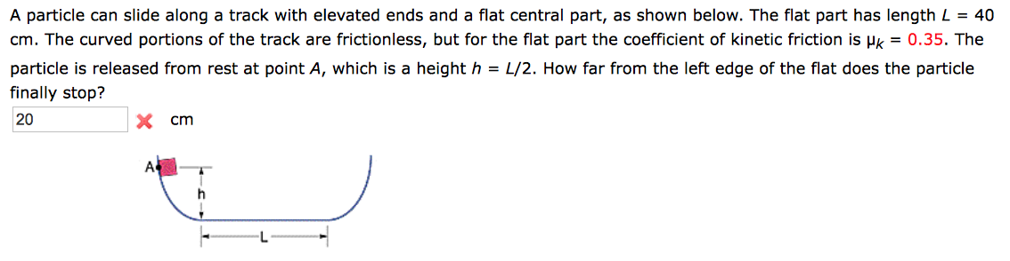 Solved A particle can slide along a track with elevated ends | Chegg.com