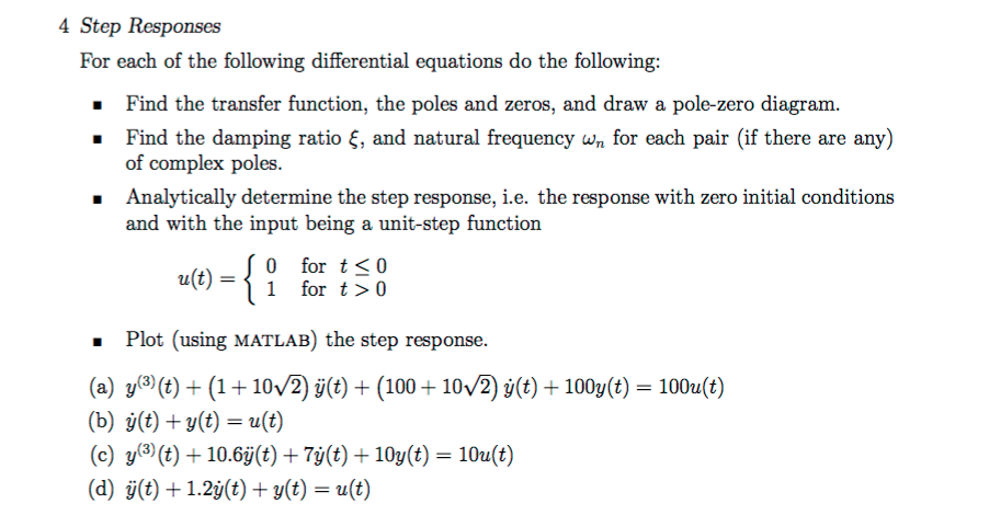 Solved 4 Step Responses For each of the following | Chegg.com