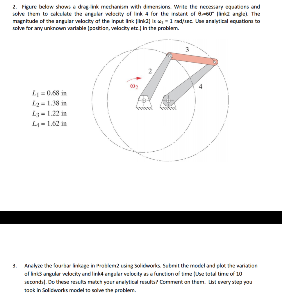 Solved Figure below shows a drag-link mechanism with | Chegg.com