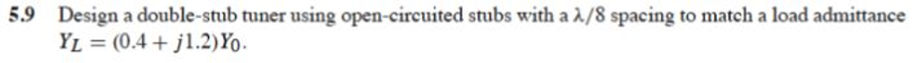 Solved Design a double-stub tuner using open-circuited stubs | Chegg.com
