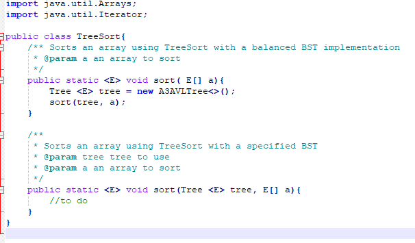 Solved Question2 Name your class TreeSort. The class should | Chegg.com