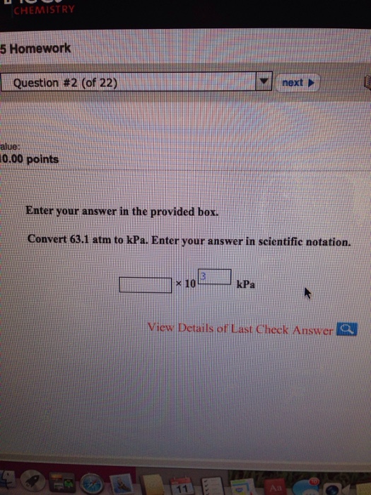 Solved Enter your answer in the provided box. Convert 63.1 | Chegg.com