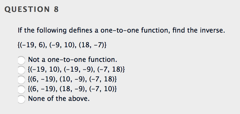 Solved If the following defines a one-to-one function, find | Chegg.com
