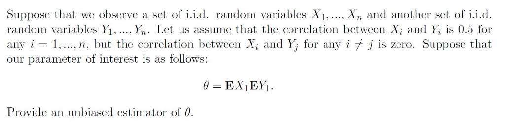 Solved Suppose that we observe a set of i.i.d. random | Chegg.com