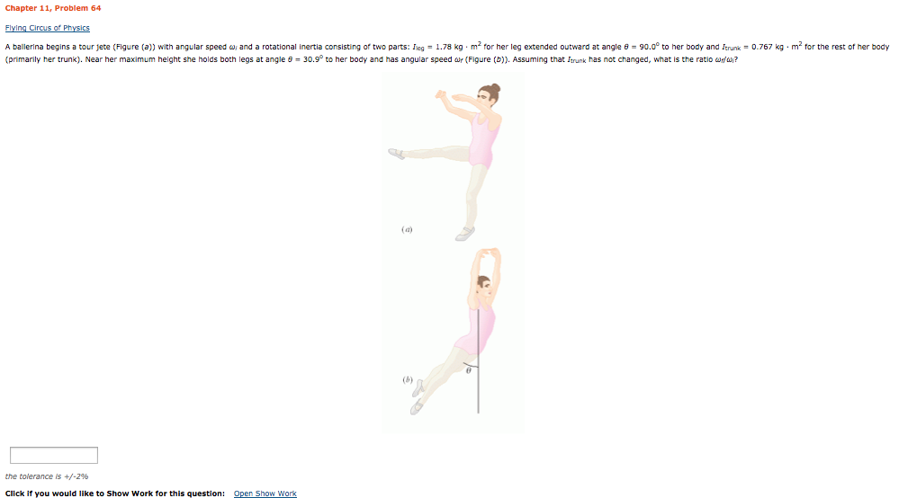 Solved Flying Circus of Physics A ballerina begins a tour | Chegg.com