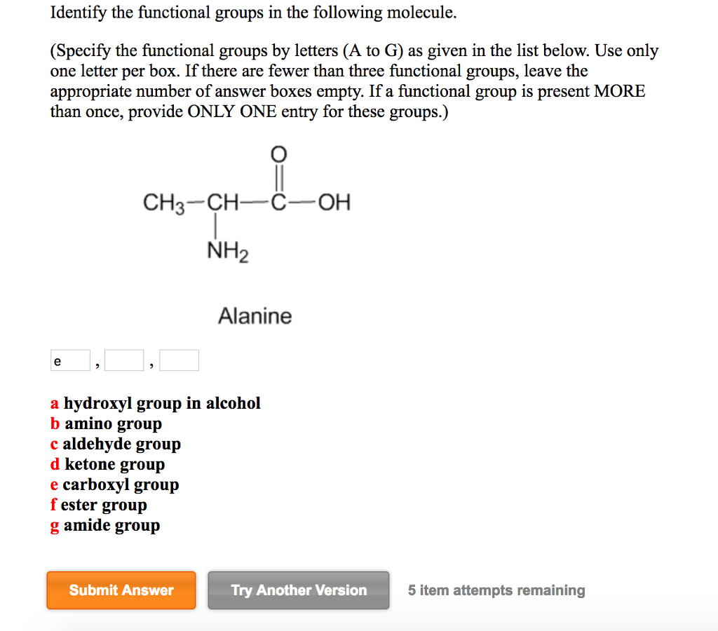Solved Identify the functional groups in the following | Chegg.com