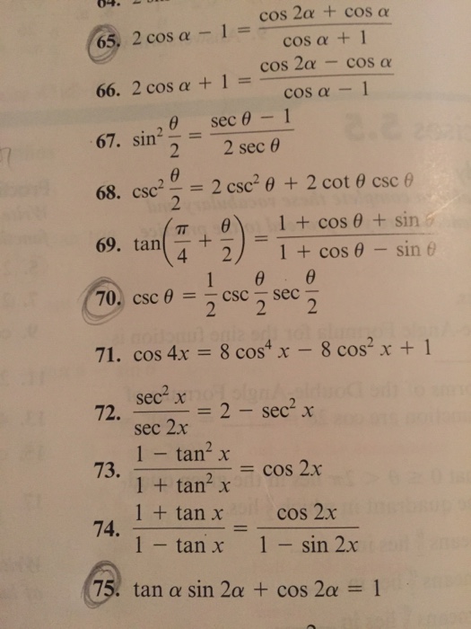 Solved 2 Cos Alpha 1 Cos 2 Alpha Cos Alpha cos Alpha Chegg