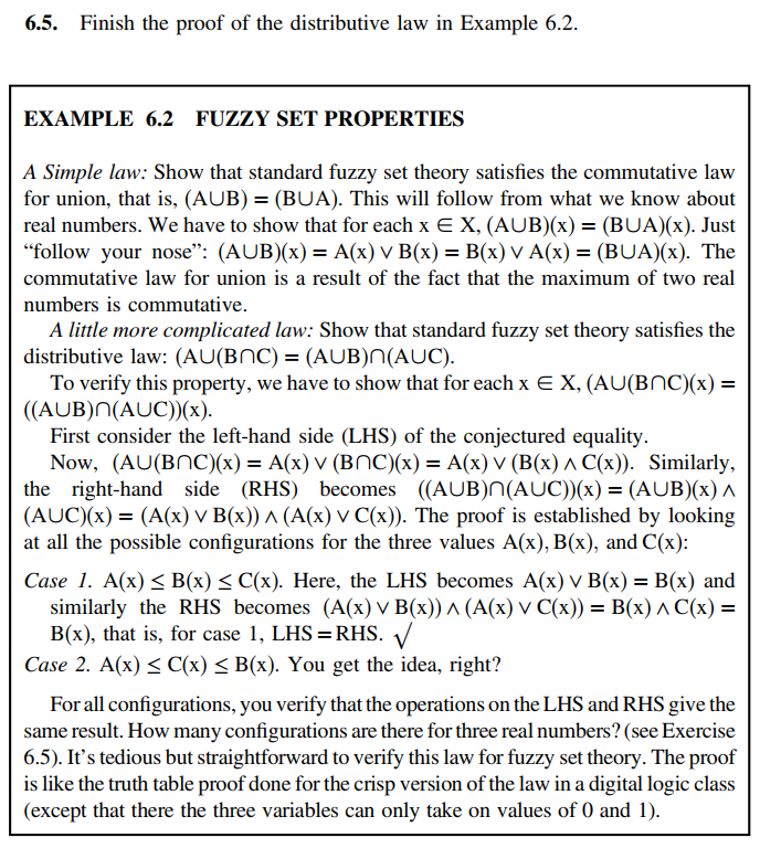 Solved 6.5. Finish the proof of the distributive law in | Chegg.com
