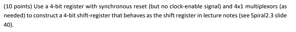 Solved (10 points) Use a 4-bit register with synchronous | Chegg.com