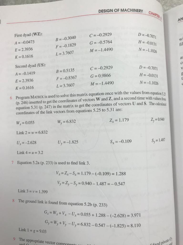 Design a driver dyad to move link 2 of Example 5-2 | Chegg.com