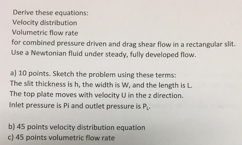 Solved Derive these equations: Velocity distribution | Chegg.com
