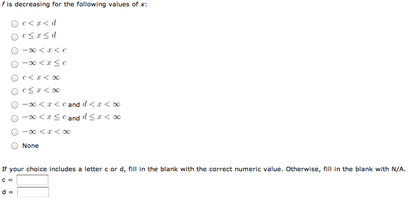 Solved Use the first derivative rule to find the values of x | Chegg.com