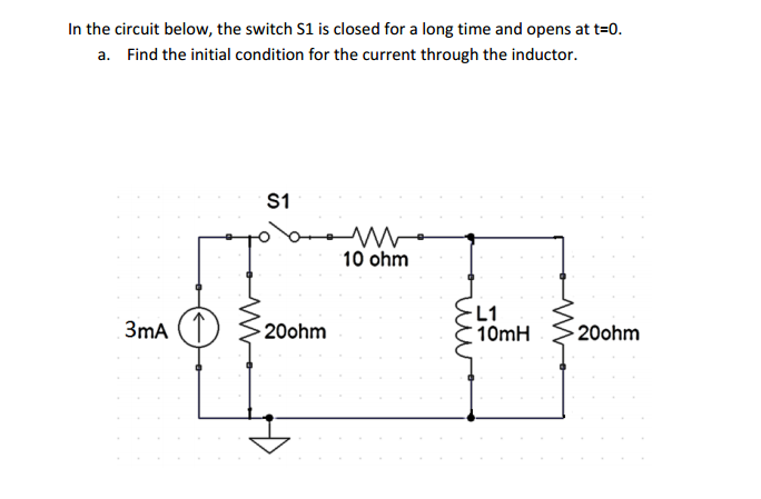 Solved In the circuit below, the switch S1 is closed for a | Chegg.com
