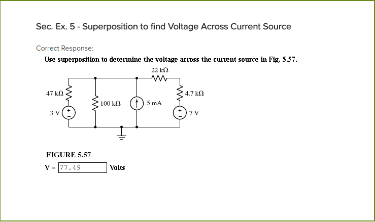 Solved Use superposition to determine the voltage across the | Chegg.com