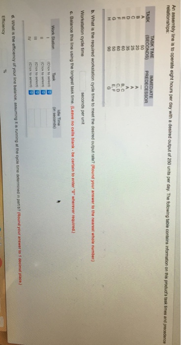 Solved An assembly line is to operate eight hours per day | Chegg.com