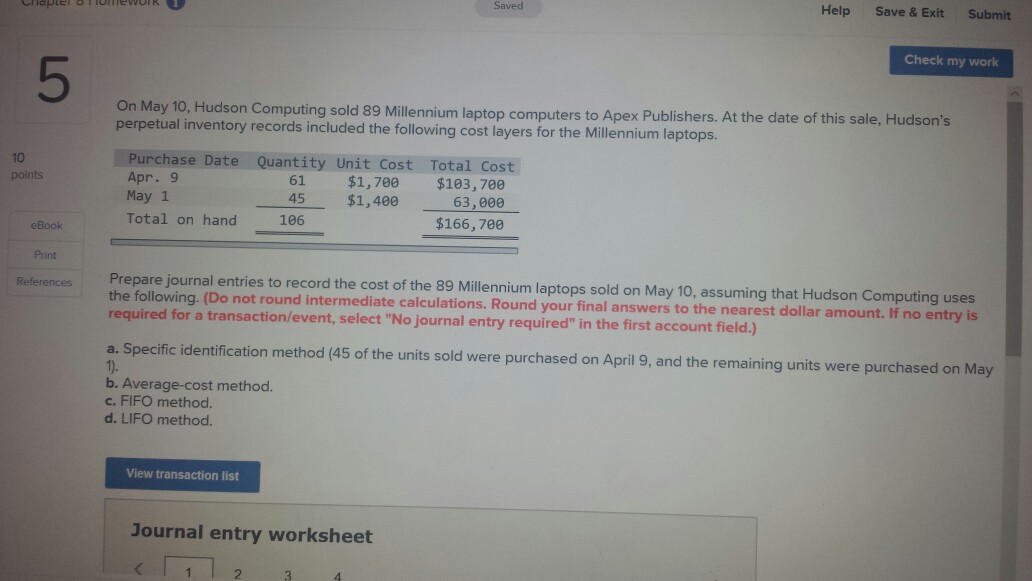 Solved Saved Help Save And Exit Submit Check My Work 5 On May 