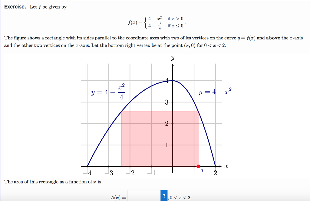 Solved Exercise. Let f be given by f(a) 4- if z