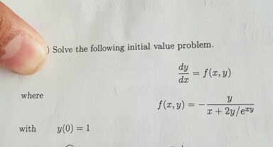 Solved Solve the following initial value problem. Dy/dx = | Chegg.com