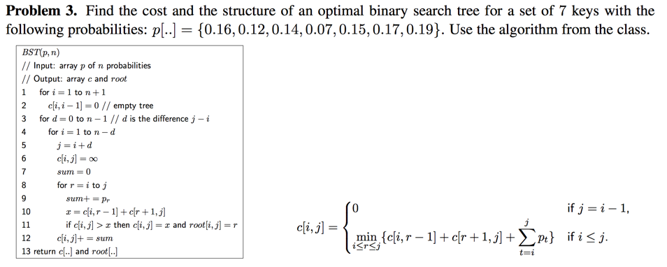 Solved Find the cost and the structure of an optimal binary | Chegg.com