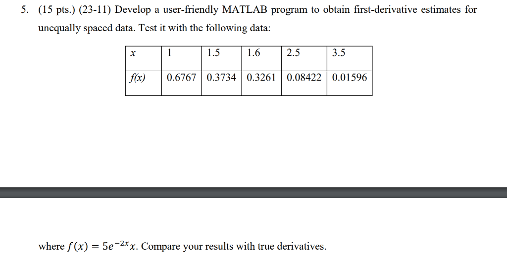 Solved 5. (15 pts.) (23-11) Develop a user-friendly MATLAB | Chegg.com