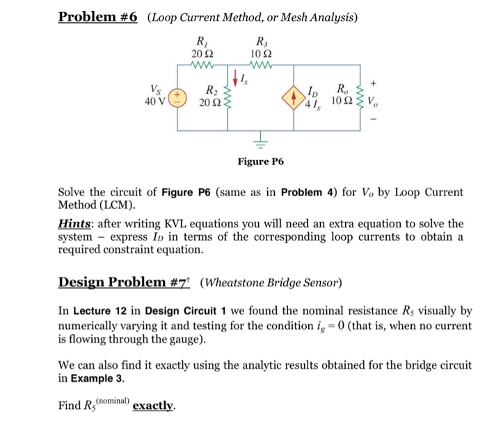 Solved: Solve The Circuit Of Figure P6 (same As In Problem... | Chegg.com