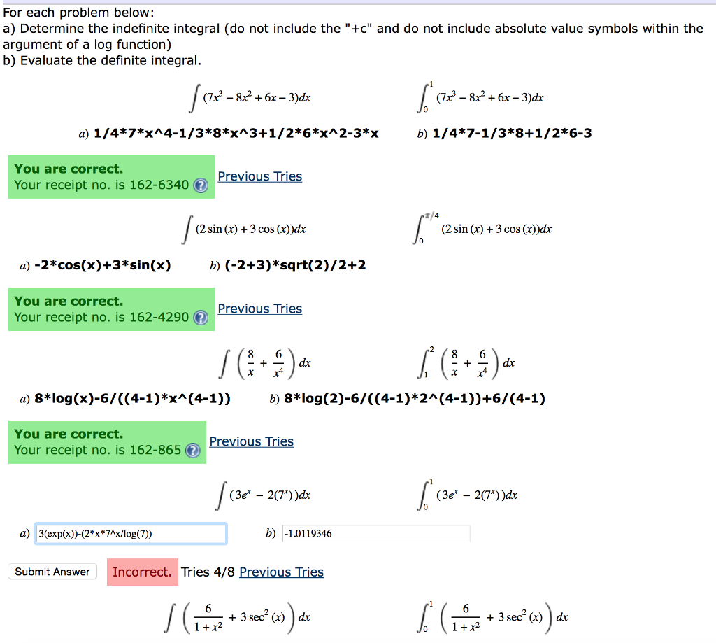 Solved For each problem below: a) Determine the indefinite | Chegg.com