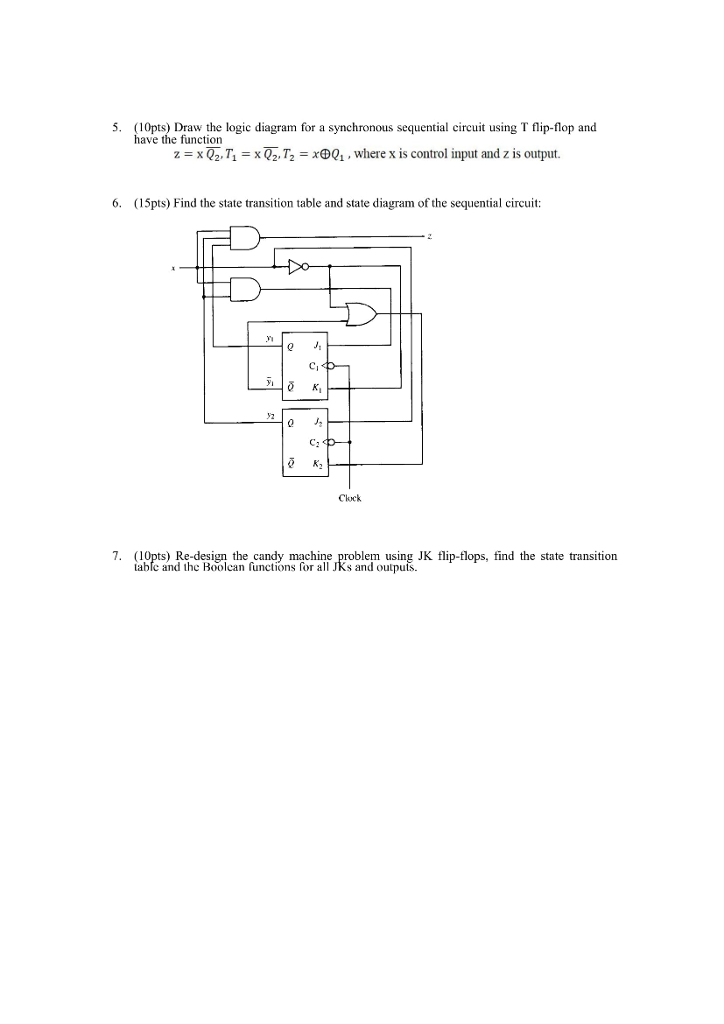 Solved Draw the logic diagram for a synchronous sequential | Chegg.com