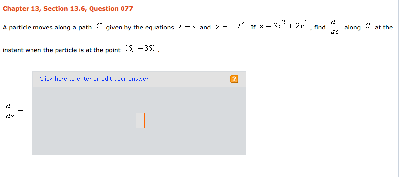 Solved Chapter 13, Section 13.6, Question 077 A particle | Chegg.com
