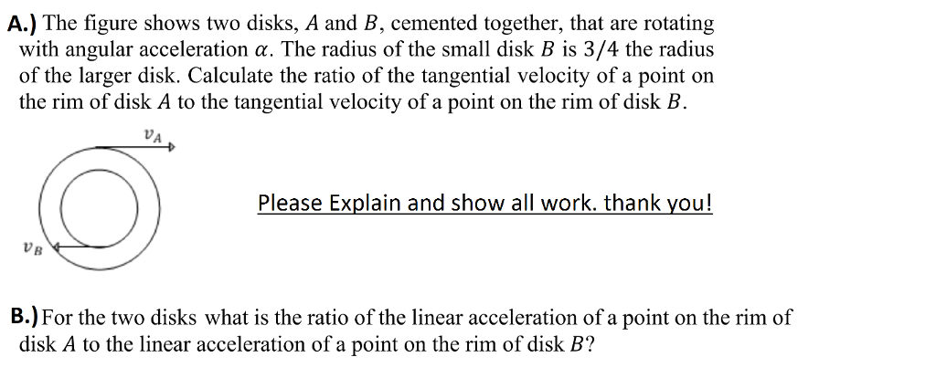 Solved A.) The figure shows two disks, A and B, cemented | Chegg.com