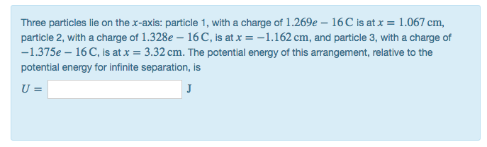 Solved Three particles lie on the x-axis: particle 1, with a | Chegg.com