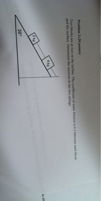 Solved Two blocks are at rest on the incline. The | Chegg.com
