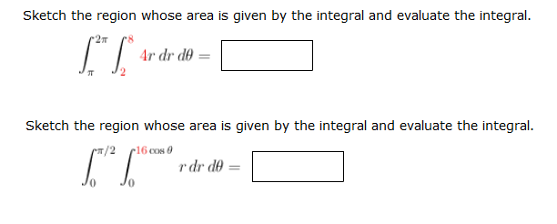 Solved Sketch the region whose area is given by the integral | Chegg.com