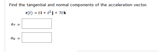 Solved Find the tangential and normal components of the | Chegg.com