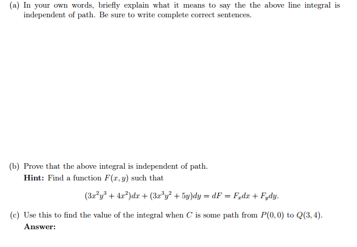 Solved Consider the integral Prove that the above | Chegg.com